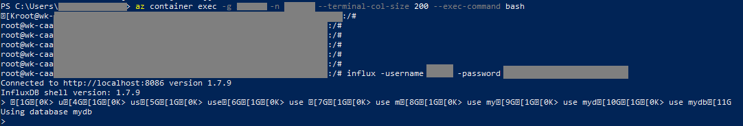 az container exec shows color codes instead of colors · Issue #12329 · Azure/azure-cli · GitHub