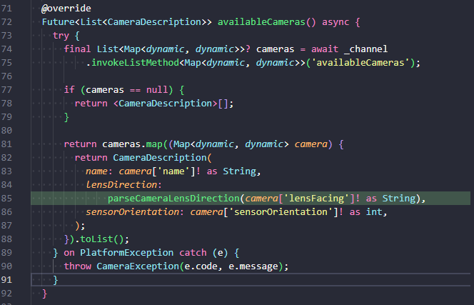 `availablecameras ` Throws Exception Because `camera[ Lensfacing ]` Returns Null · Issue