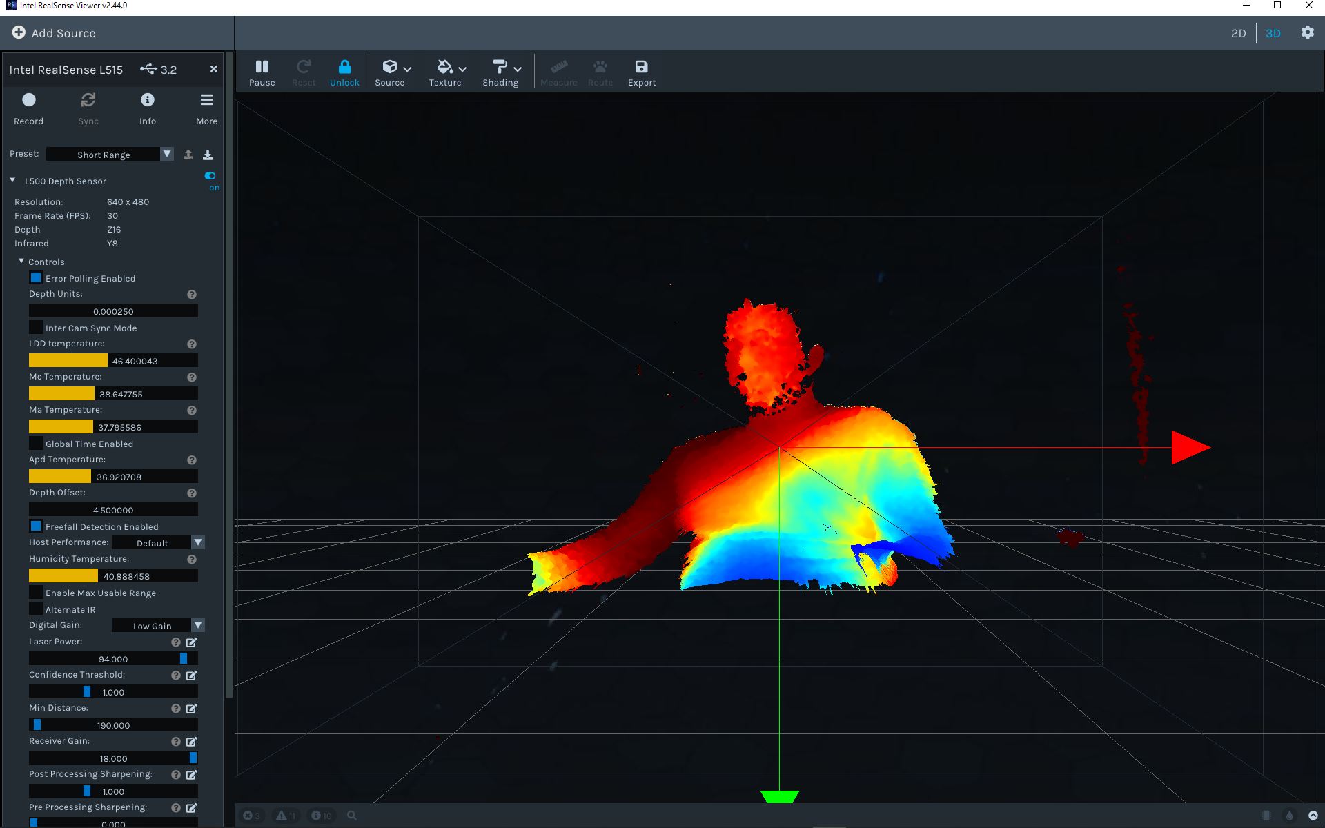 The output point cloud of the API is reversed with the y-axis compared ...
