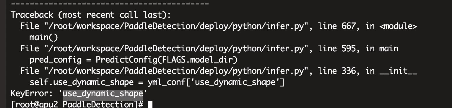 使用模型部署预测报错：use_dynamic_shape · Issue #4247 · PaddlePaddle ...