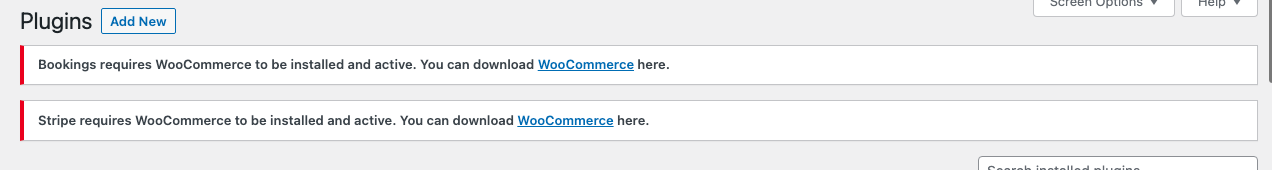 Show A Message When The Core Plugin Woocommerce Is Not Active · Issue 149 · Woocommerce