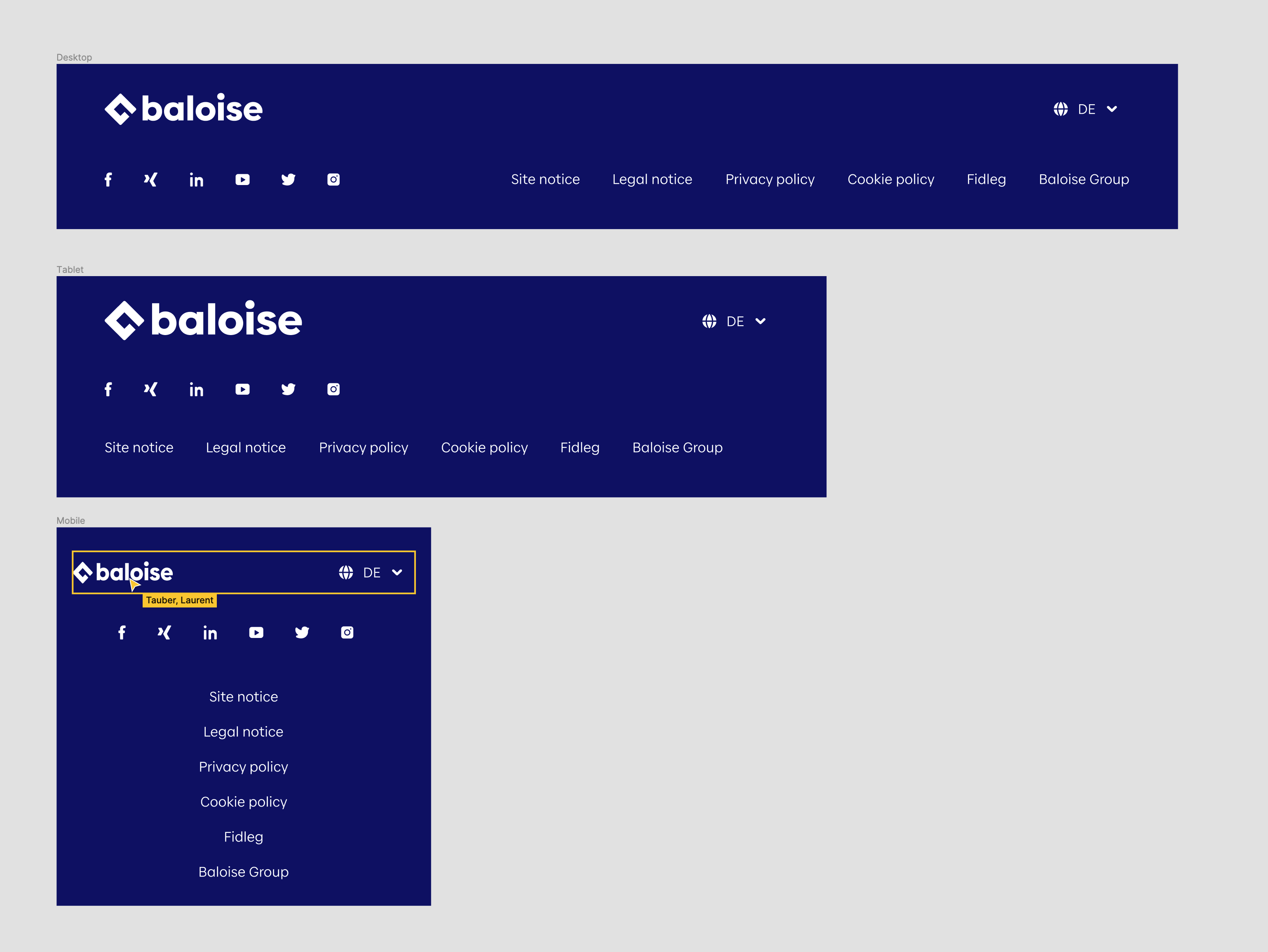 [bal-footer] - Add DE and social links · Issue #968 · baloise-incubator/design-system · GitHub
