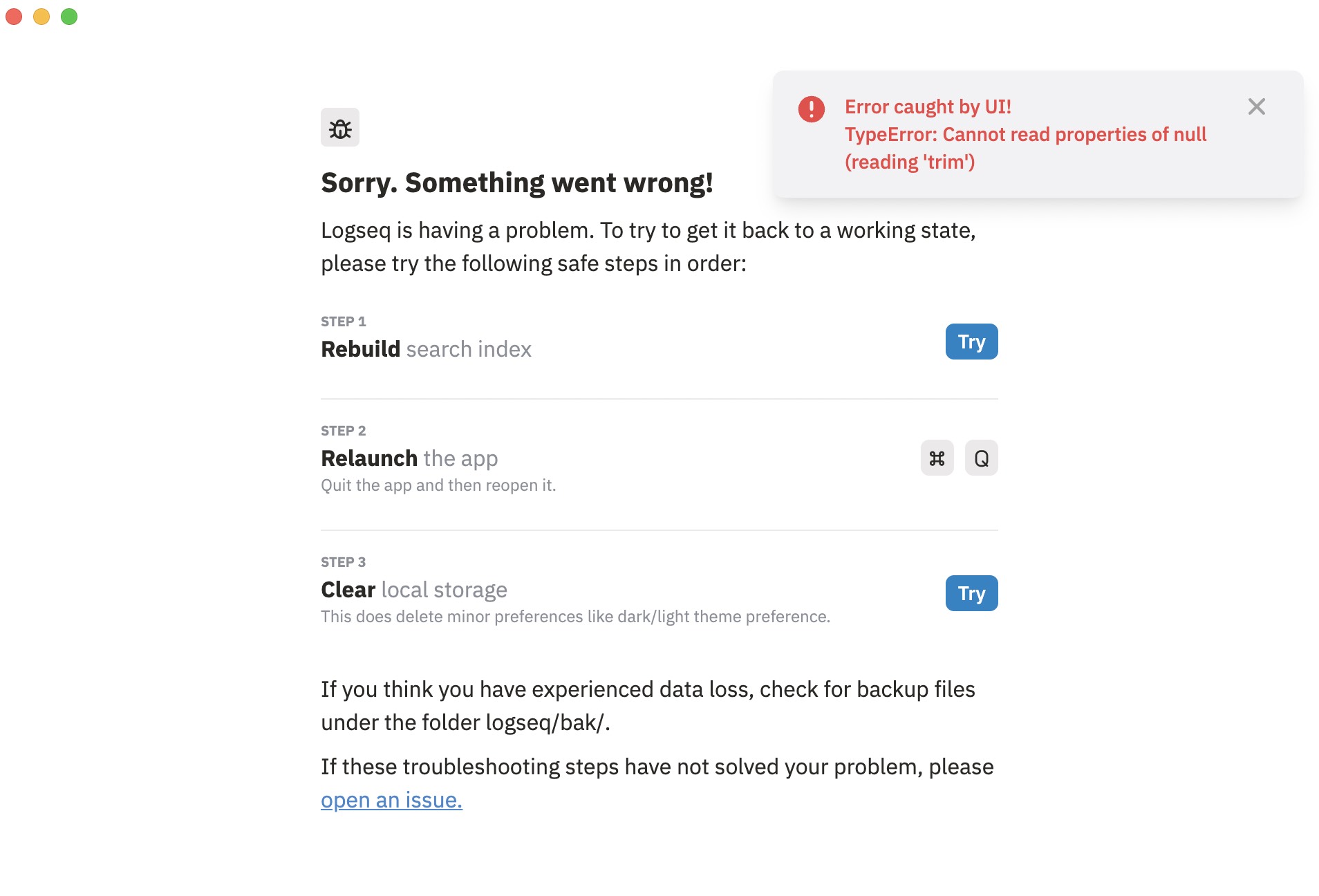 Crashed when trying to view the Readwise page · Issue #5931 · logseq/logseq · GitHub