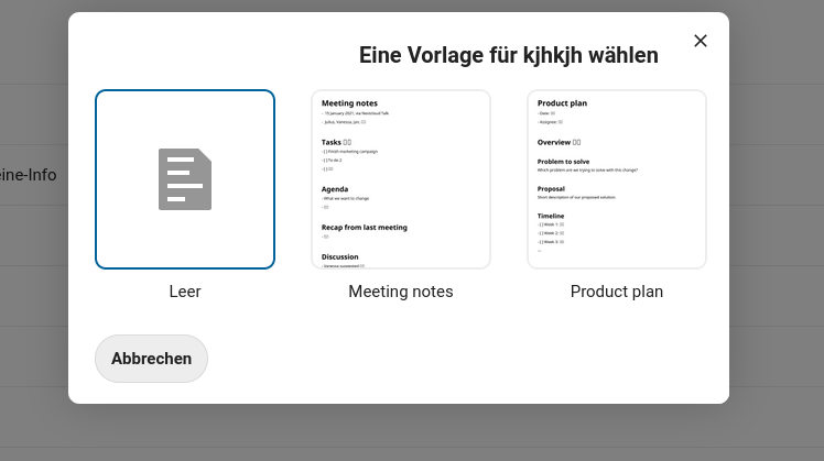 In the pop-up window for selecting templates, the "Create" button is ...