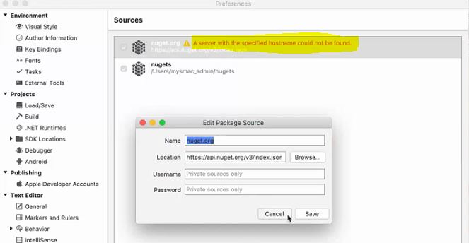 Unable to add Nuget.org in visual studio 2019 for mac · Issue #7952 · NuGet/NuGetGallery · GitHub