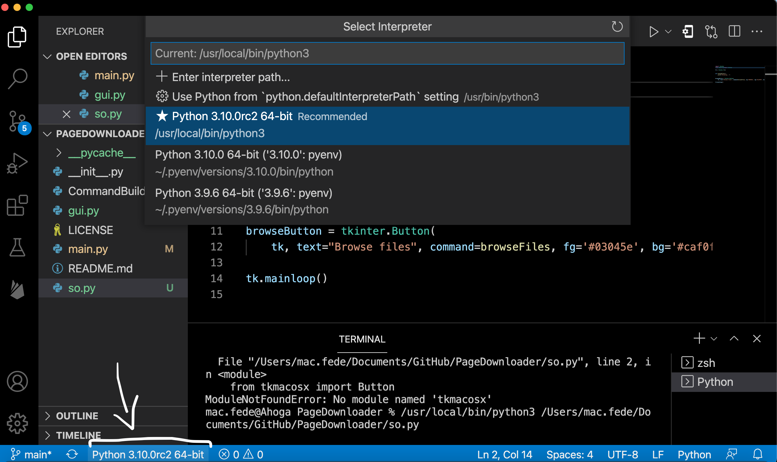 Import "tkmacosx" could not be resolved MacOS BigSur 11.6 · Issue #33 ...