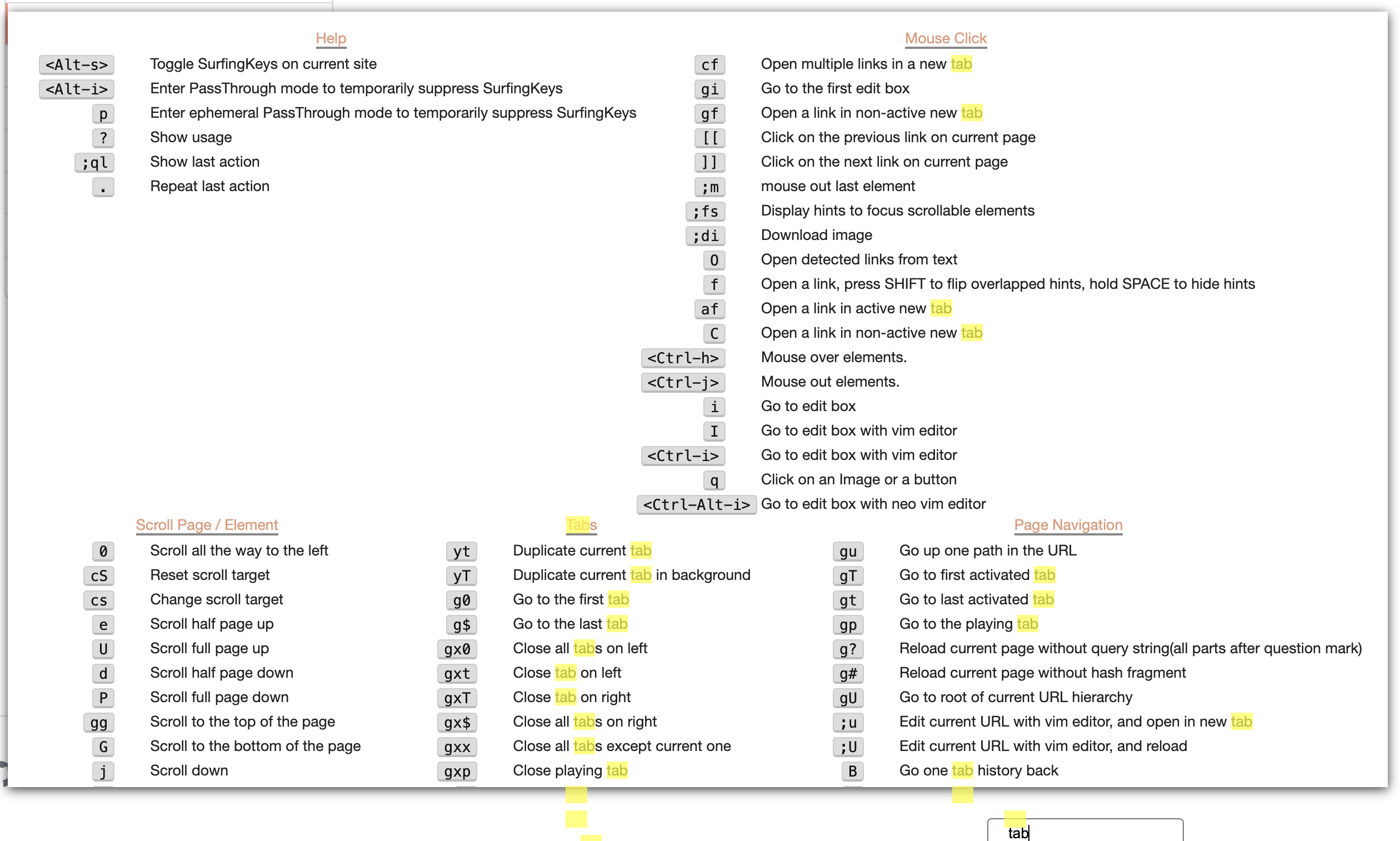 find(f) cannot find & static highlight search · Issue #1990 · brookhong/Surfingkeys · GitHub