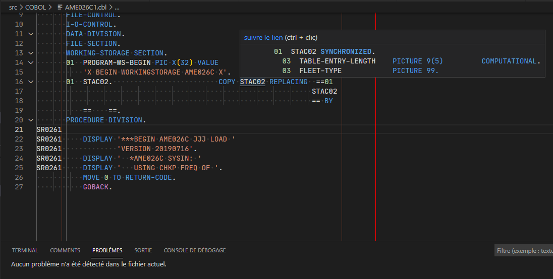 COBOL - COPY REPLACING Invalid Parsing Error Message · Issue #181 · IBM/zopeneditor-about · GitHub