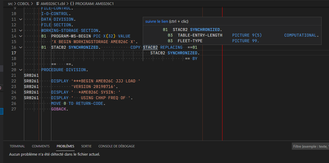 COBOL - COPY REPLACING Invalid Parsing Error Message · Issue #181 · IBM/zopeneditor-about · GitHub