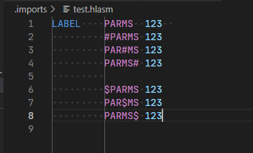 HLASM - highlighting issues if there is # or $ in macro name · Issue ...