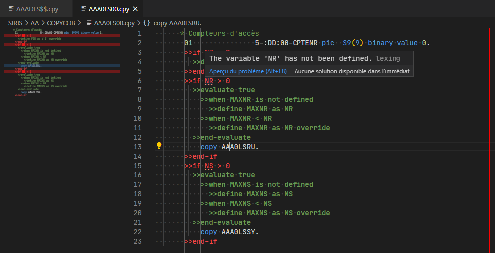 COBOL - Improve conditional compilation support (COPYBOOKs analysis) · Issue #96 · IBM ...