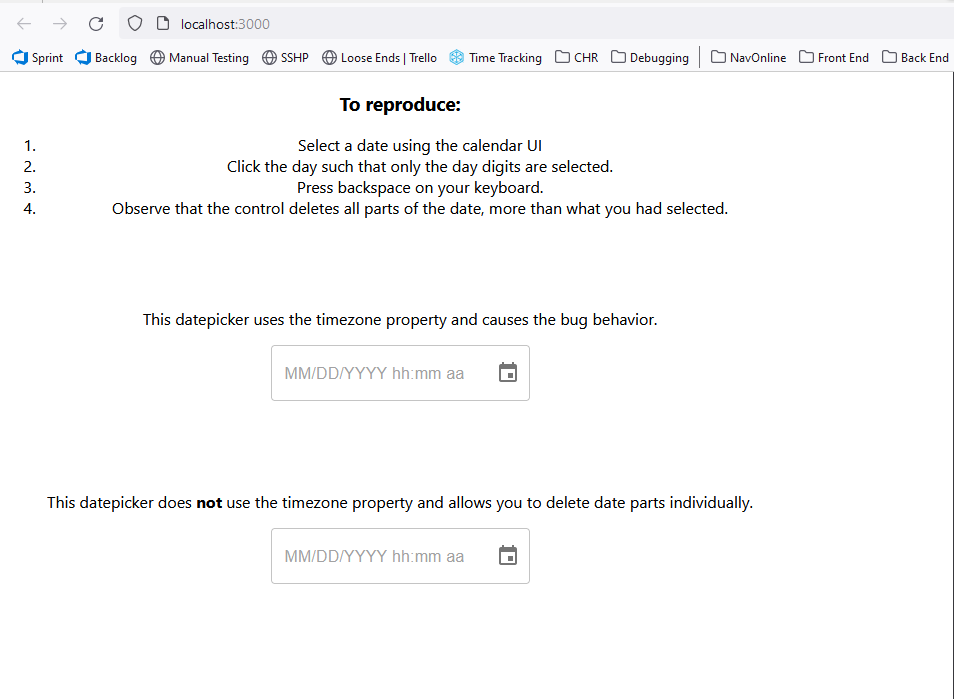with timezone property cannot delete individual date parts. · Issue #9818 · mui/mui-x · GitHub