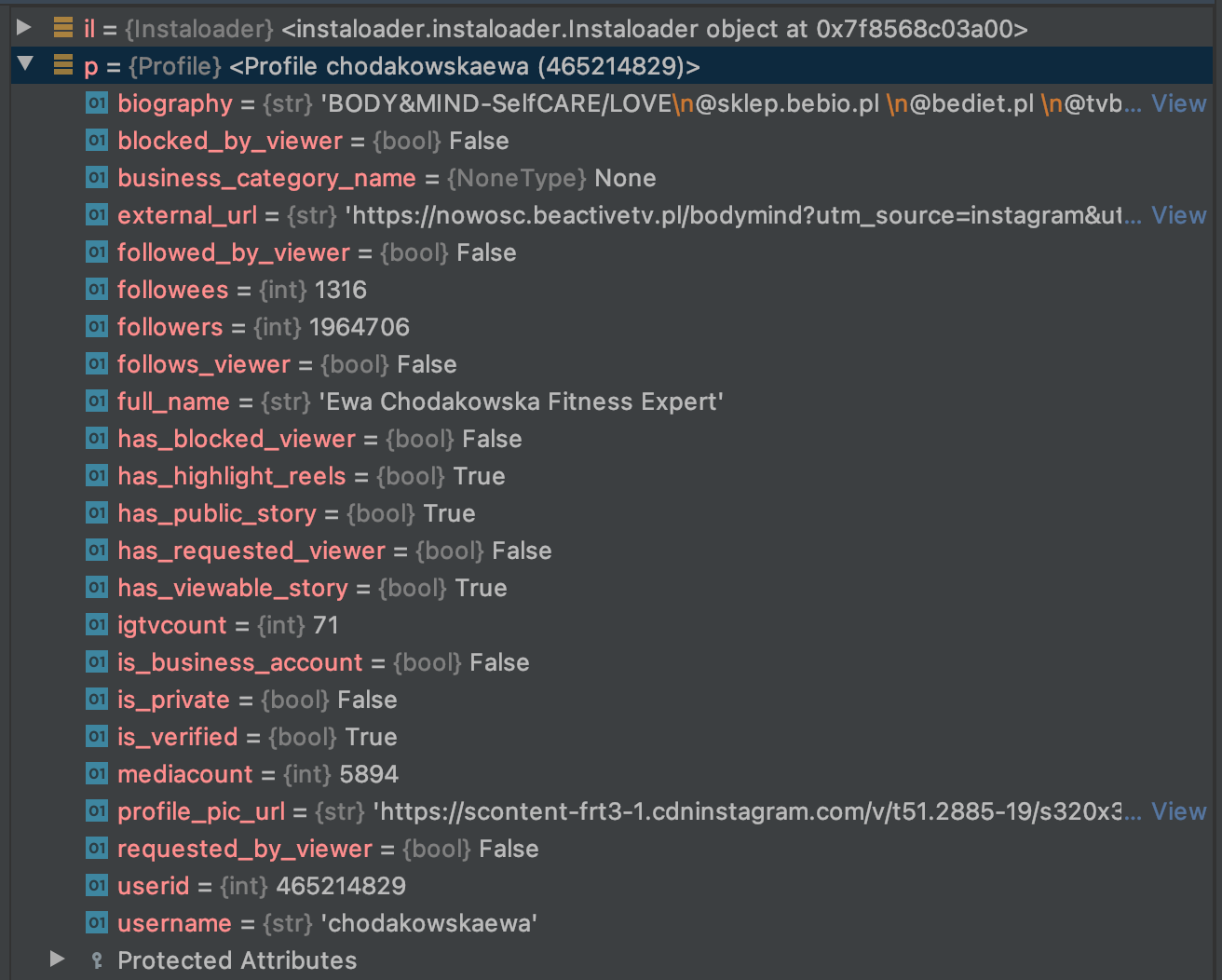 Problem with getting user info values · Issue #1005 · instaloader/instaloader · GitHub