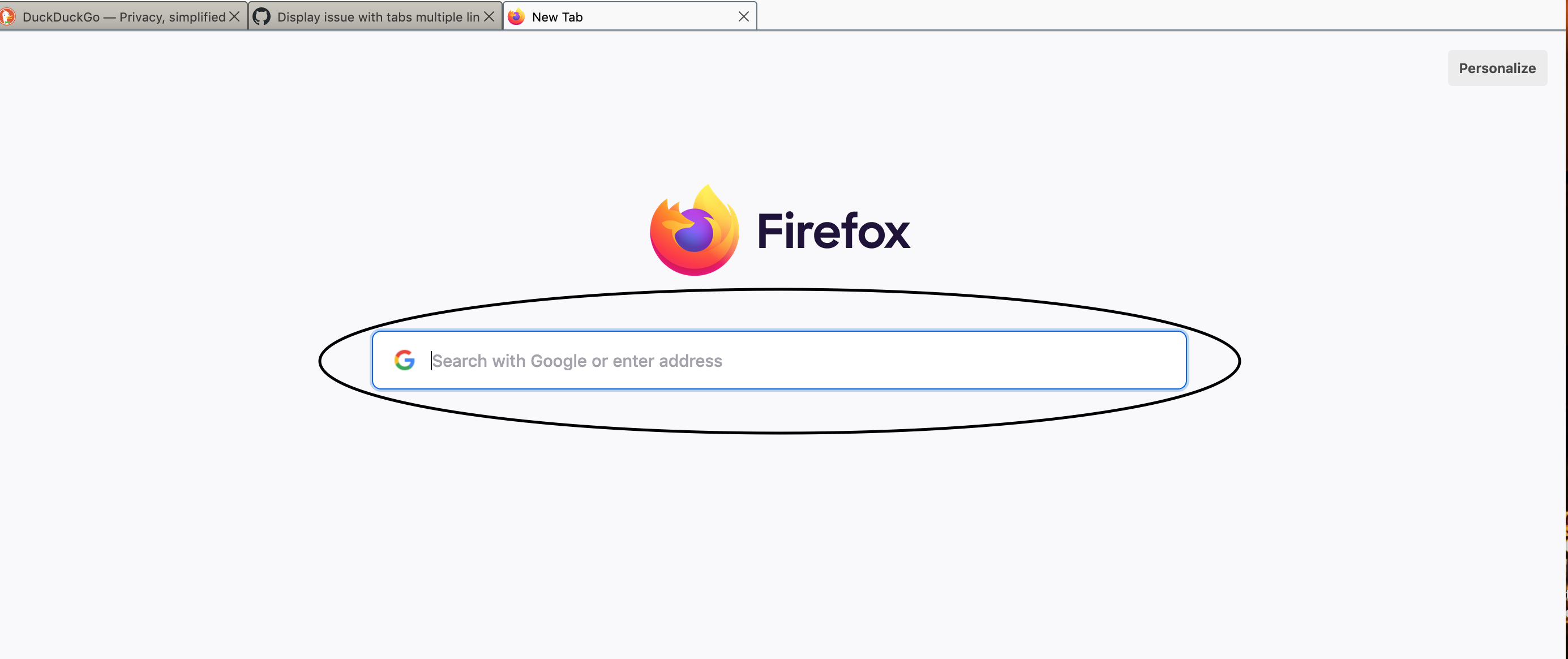 when typing in search box on new tab it automatically types in browser ...