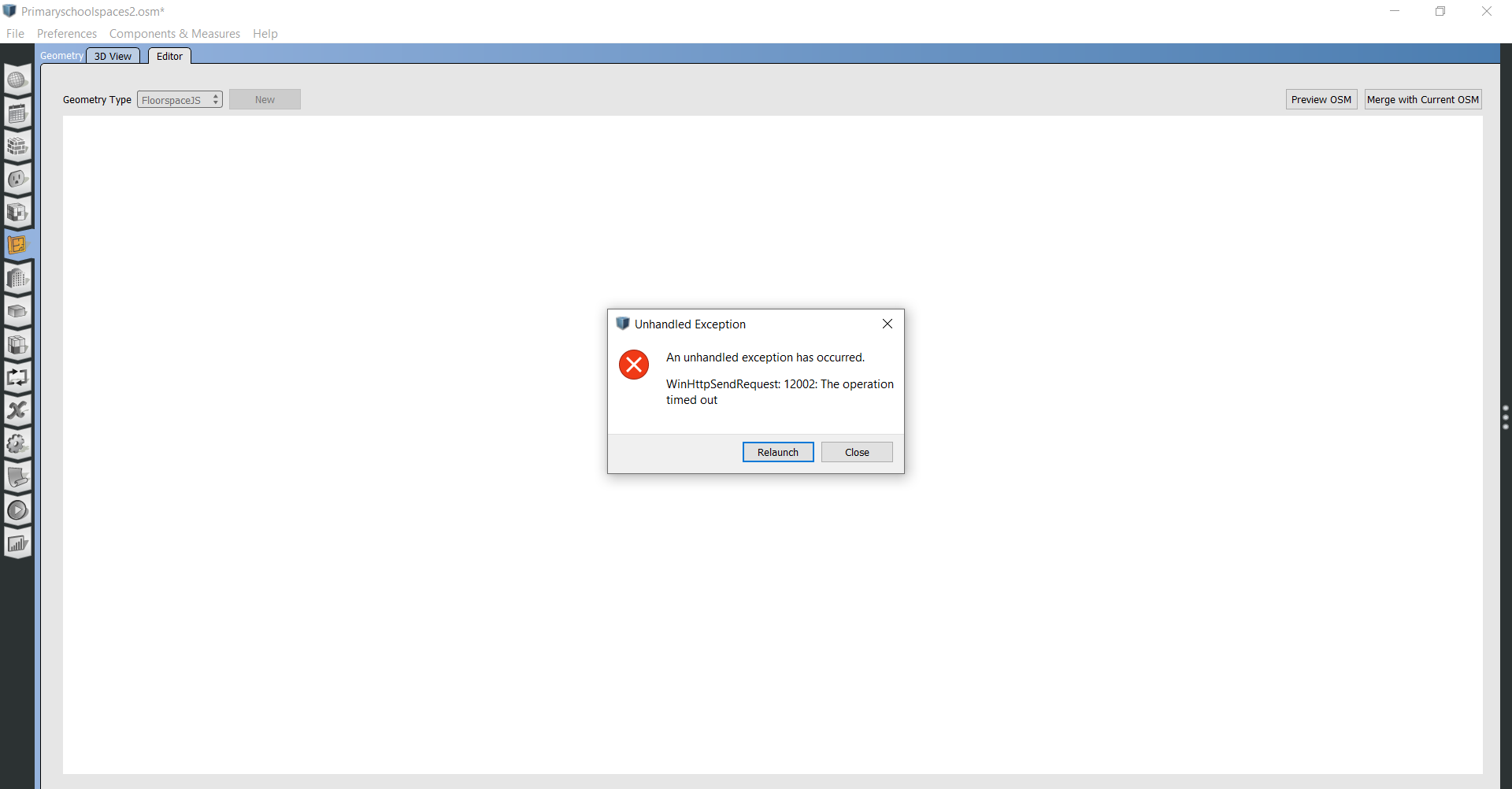 OpenStudioApp Windows crashed during save attempt · Issue #177 · openstudiocoalition ...