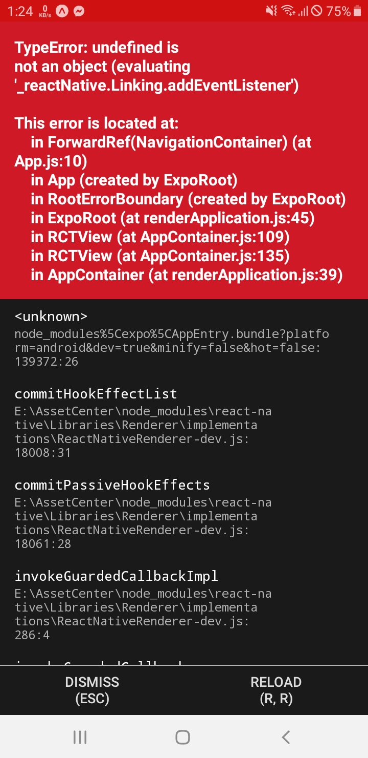 Typeerror Undefined Is Not An Object Evaluating Reactnative Linking