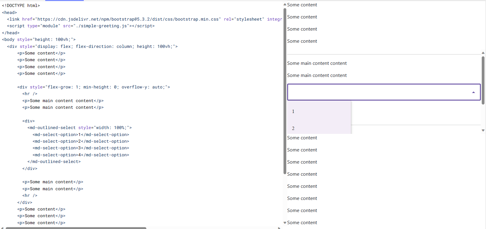 Strange behavior of and overflow-y · Issue #5195 · material-components/material-web · GitHub