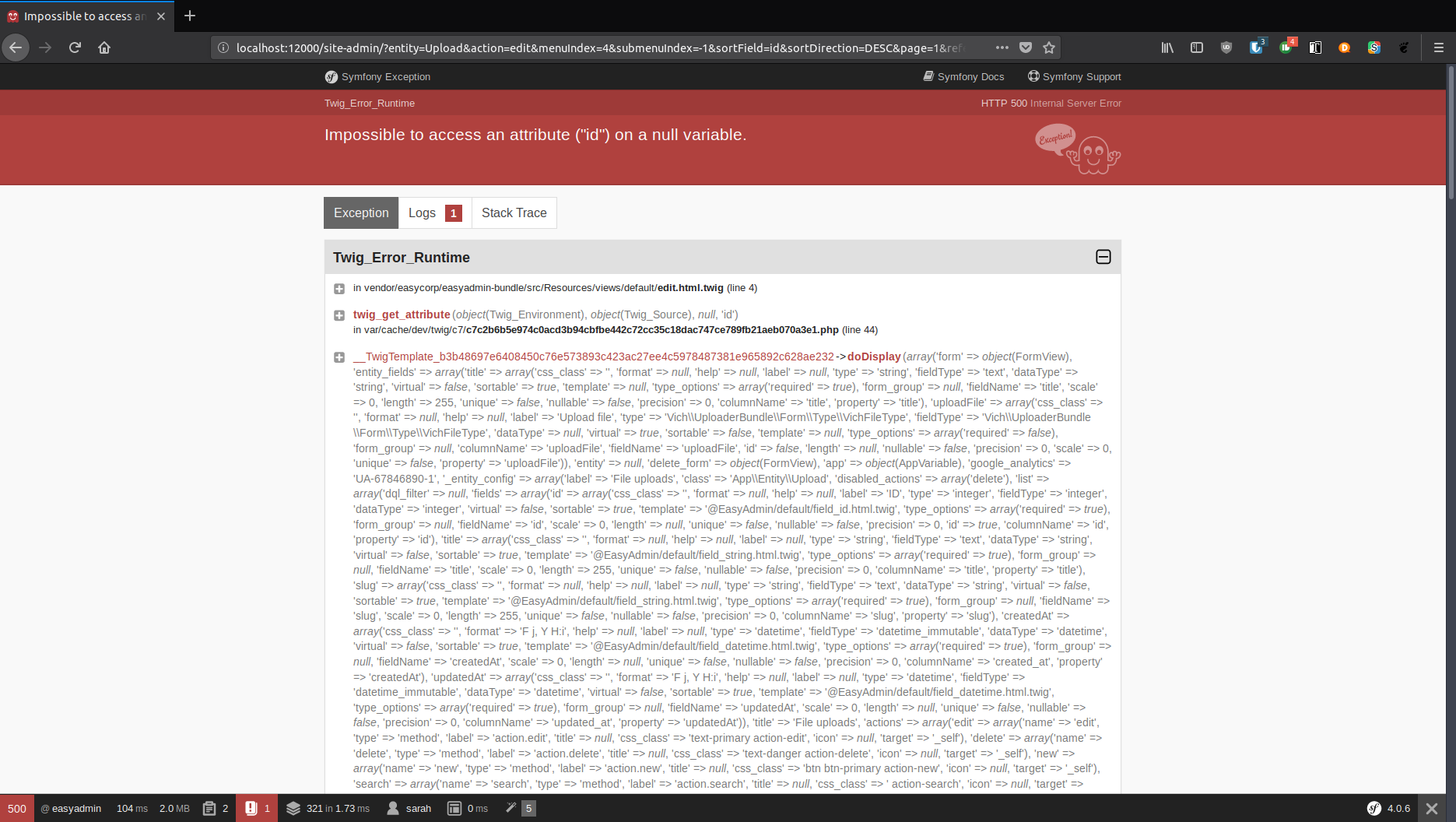 Basic config problem · Issue #1623 · EasyCorp/EasyAdminBundle · GitHub
