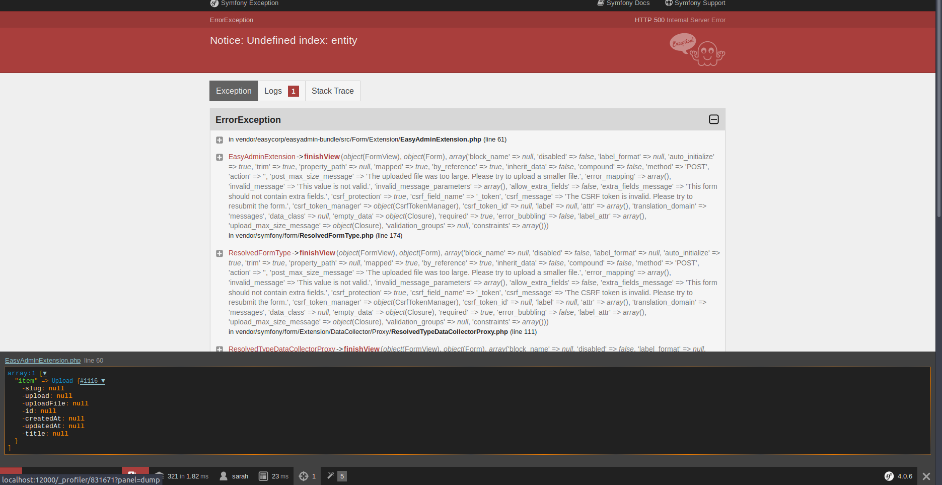 Basic config problem · Issue #1623 · EasyCorp/EasyAdminBundle · GitHub