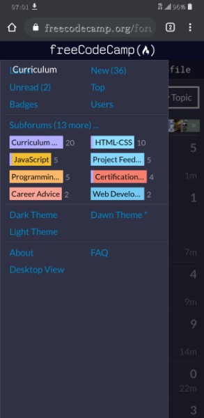 New Forum Header - "Curriculum" obscures menus on mobile · Issue #39018 · freeCodeCamp ...