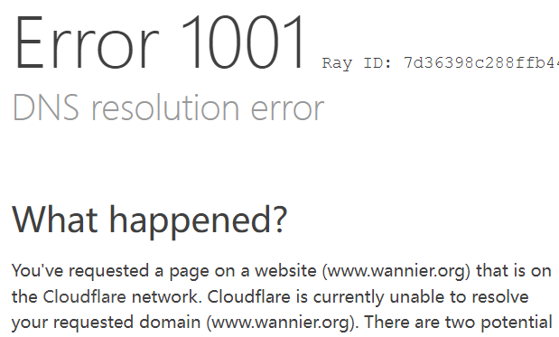 www.wannier.org could not be visited due to an dns error · Issue #446 · wannier-developers ...