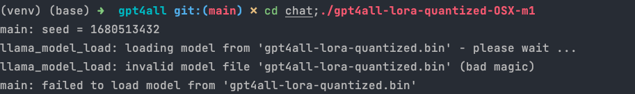 Error in pyllamacpp · Issue #191 · nomic-ai/gpt4all · GitHub