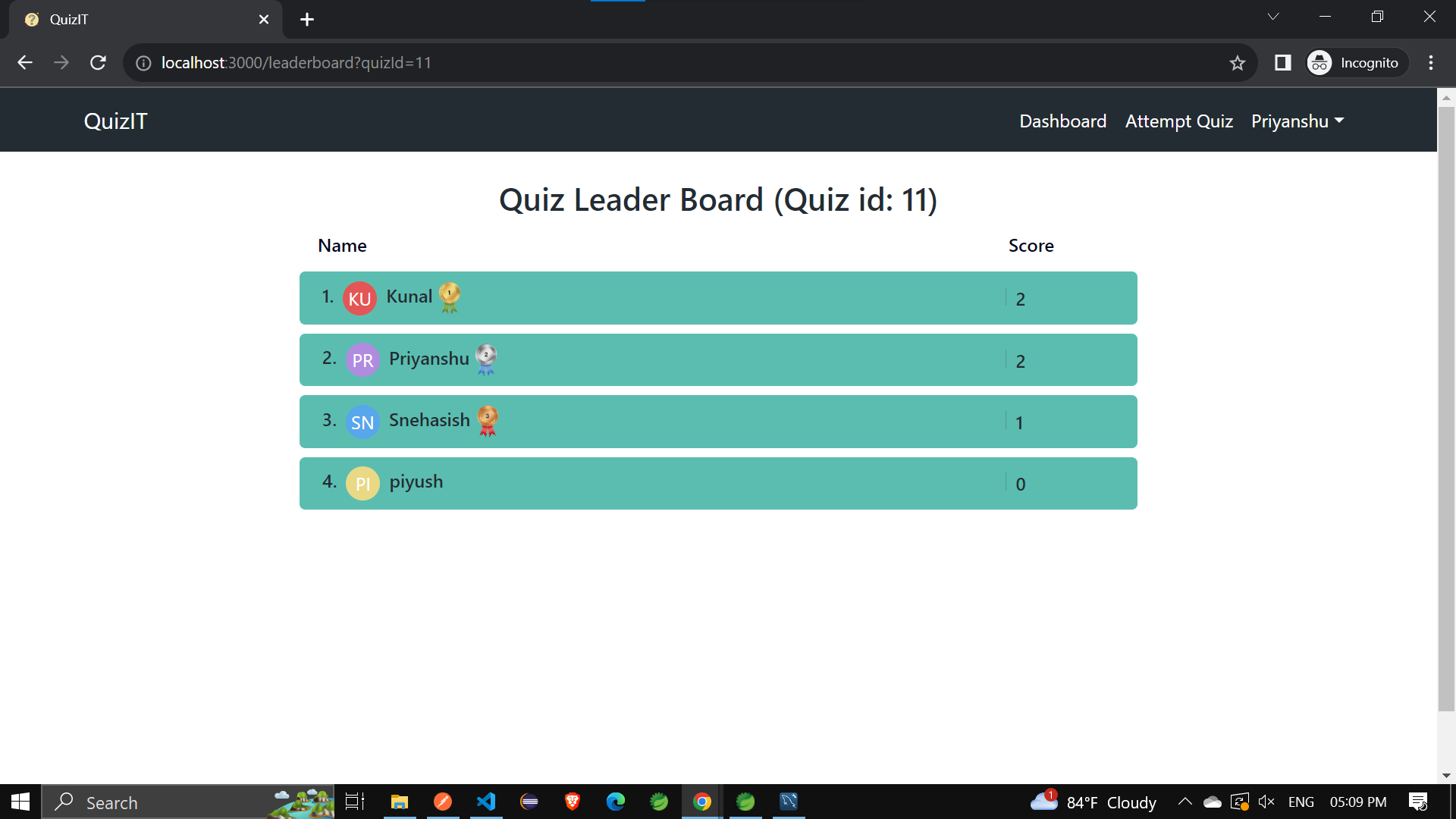 GitHub - snehasish-20/quizit: Quiz app built using spring boot and react