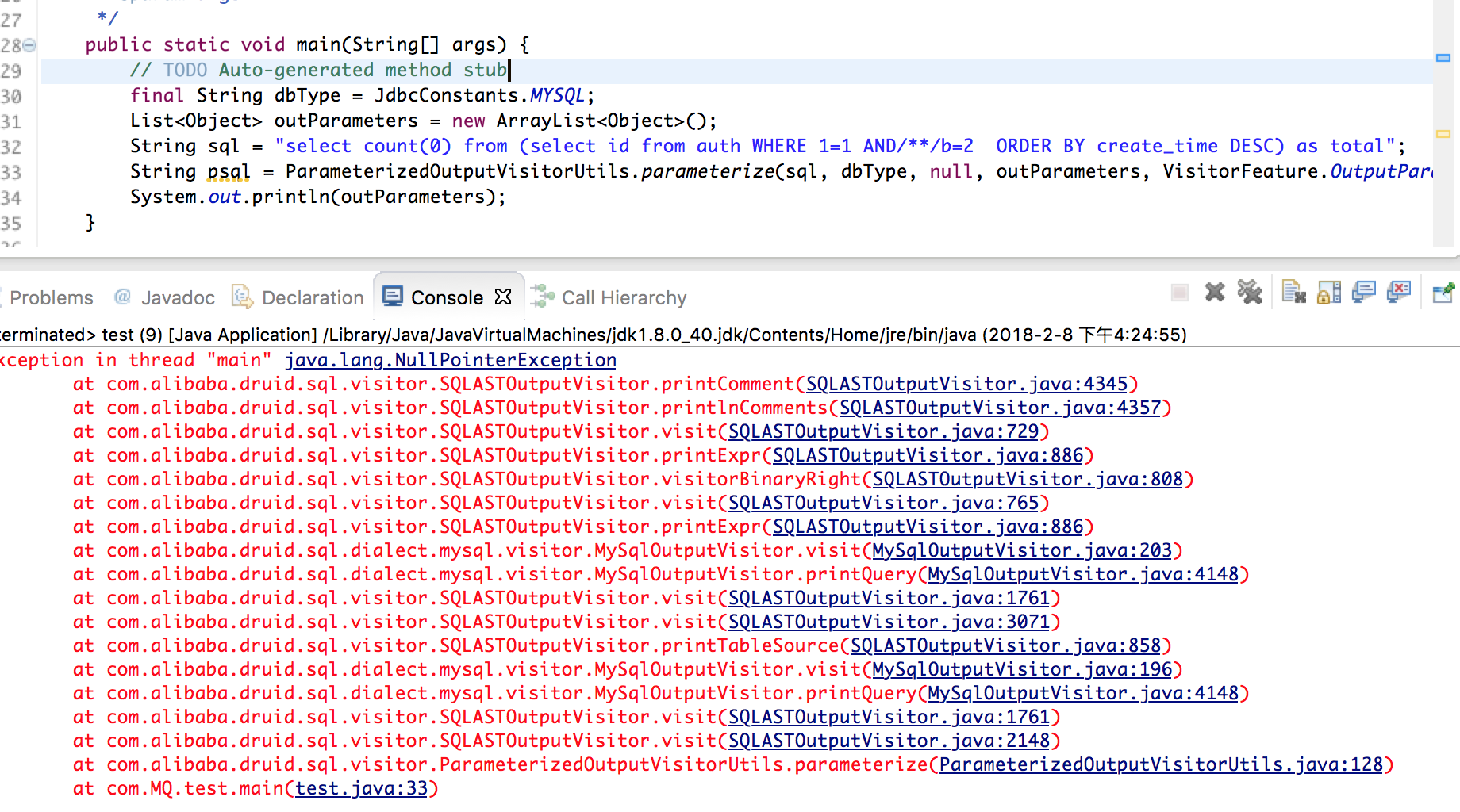 hello，我遇到一个parameter解析bug · Issue #2327 · alibaba/druid · GitHub