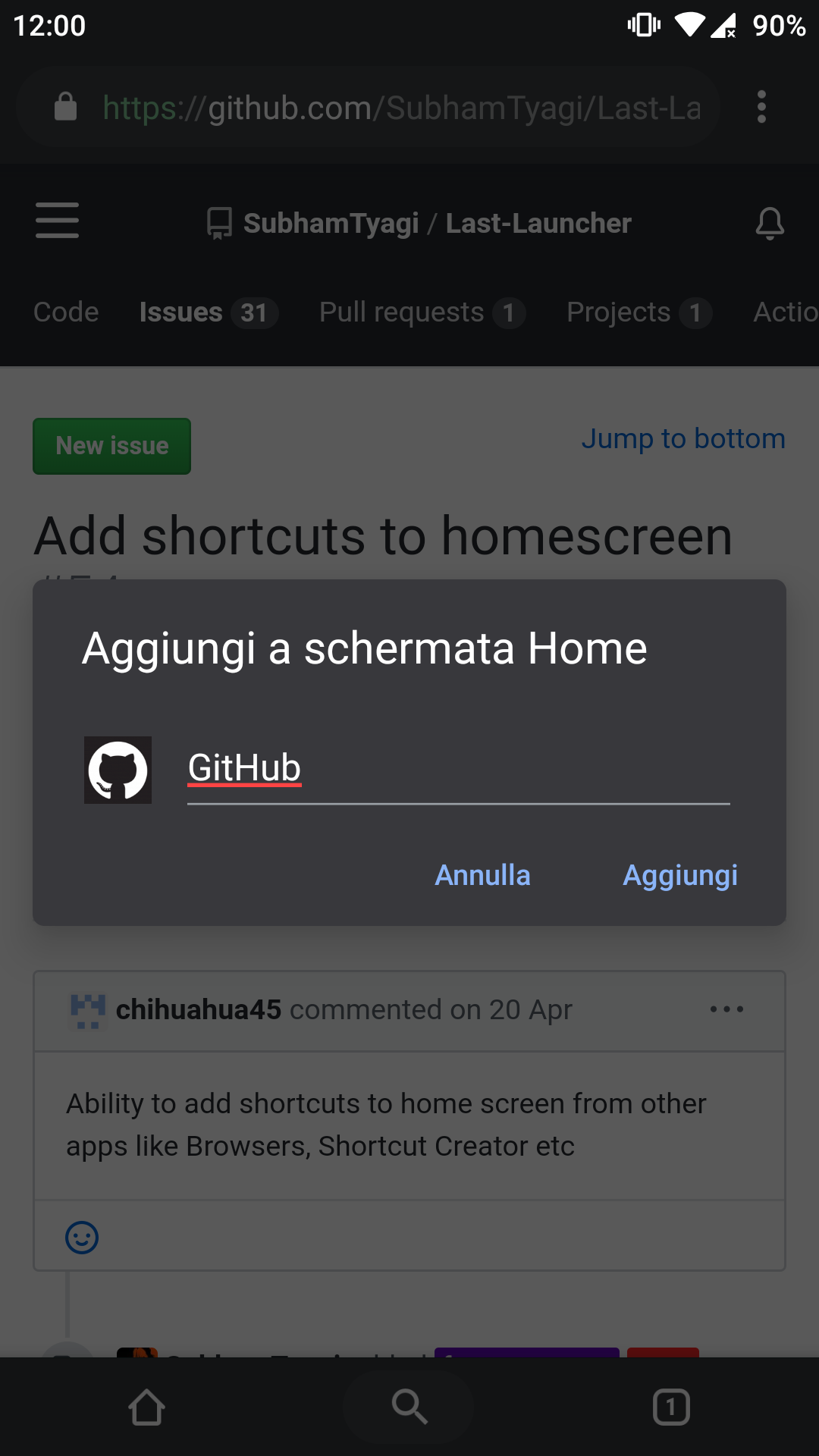 Add shortcuts to homescreen · Issue #54 · SubhamTyagi/Last-Launcher · GitHub