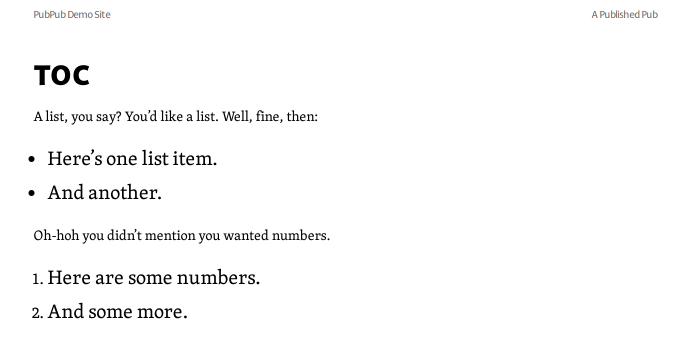Font sizes for lists in PDFs too large · Issue #815 · pubpub/pubpub · GitHub