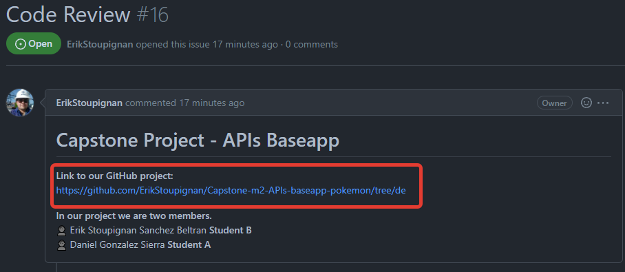 Code Review · Issue #16 · ErikStoupignan/Capstone-m2-APIs-baseapp-pokemon · GitHub