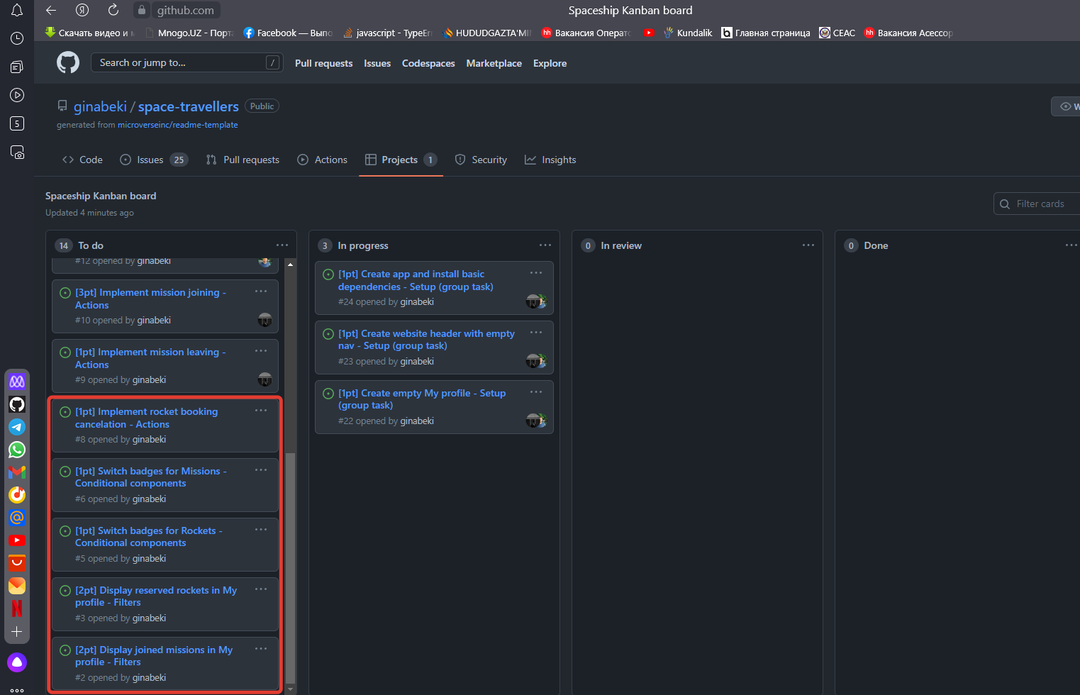 Kanban Board Setup · Issue #25 · ginabeki/space-travellers · GitHub