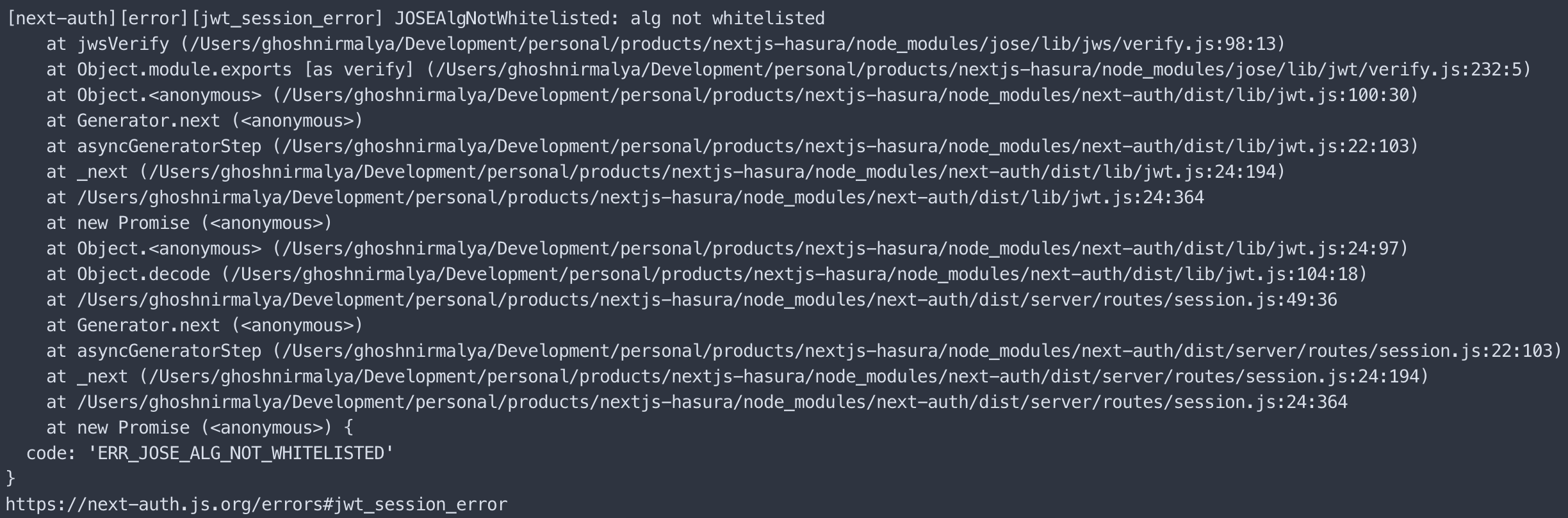 Getting "JOSEAlgNotWhitelisted: alg not whitelisted" error · Issue #435 ...