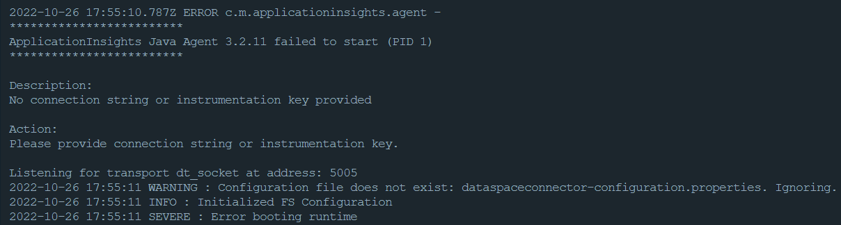 ApplicationInsights Java Agent 3.2.11 failed to start (PID 1) · Issue #97 · eclipse-edc ...