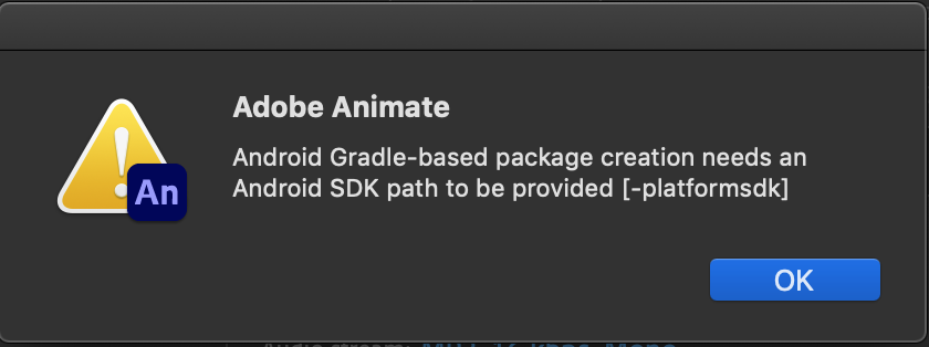 Animate IDE. Android Gradle-Based Package needs an Android SDK path to be provided. · Issue ...