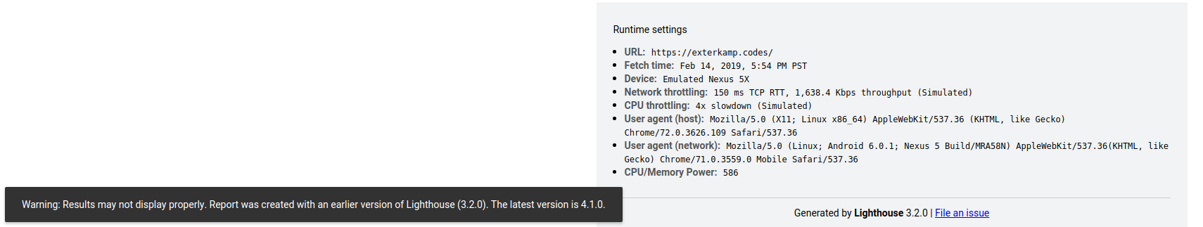 Results may not display properly warning · Issue #7250 · GoogleChrome/lighthouse · GitHub