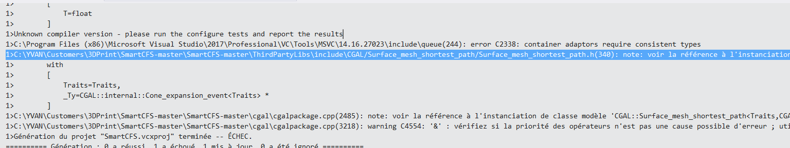 Compilation error with VS2017 · Issue #1 · haisenzhao/SmartCFS · GitHub