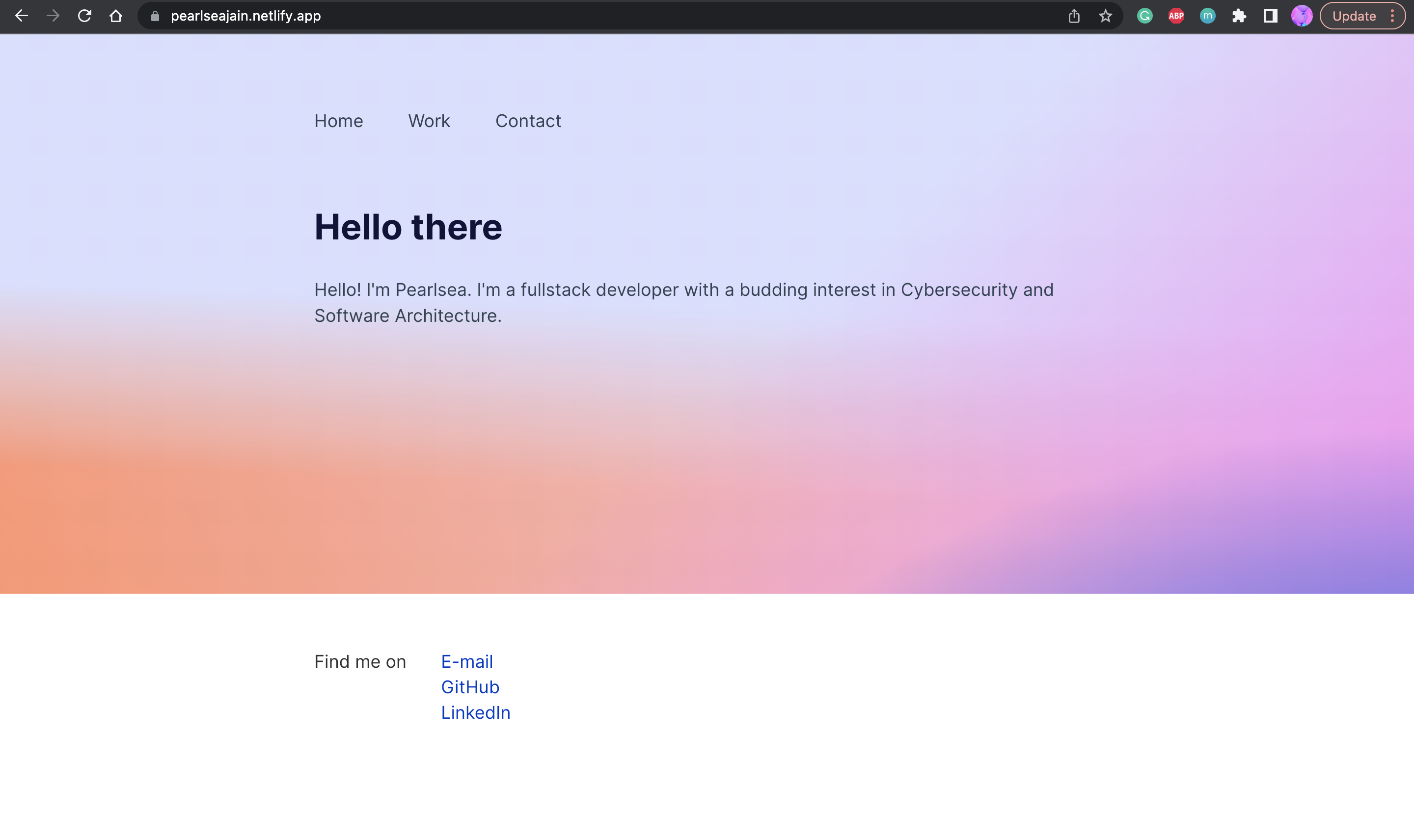 GitHub - pearlsea020/Portfolio: Welcome to the code for my personal website.