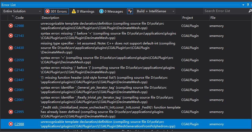 errors when compiling CGALPLUGIN in VS2017 · Issue #4691 · CGAL/cgal · GitHub