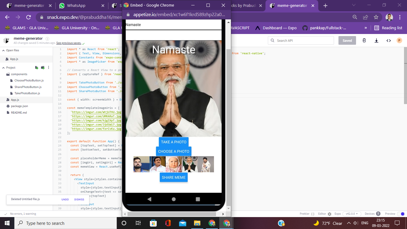 GitHub - Prabuddha16/meme-generator: React Native App