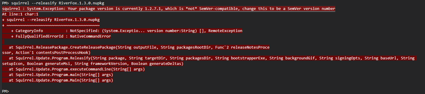 Set Version Incorrect accidentally now this error occurs - System.Exception: Your package ...