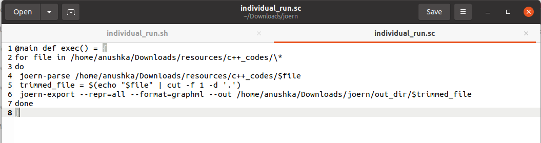 script in JOERN is not working properly . · Issue #1842 · joernio/joern · GitHub
