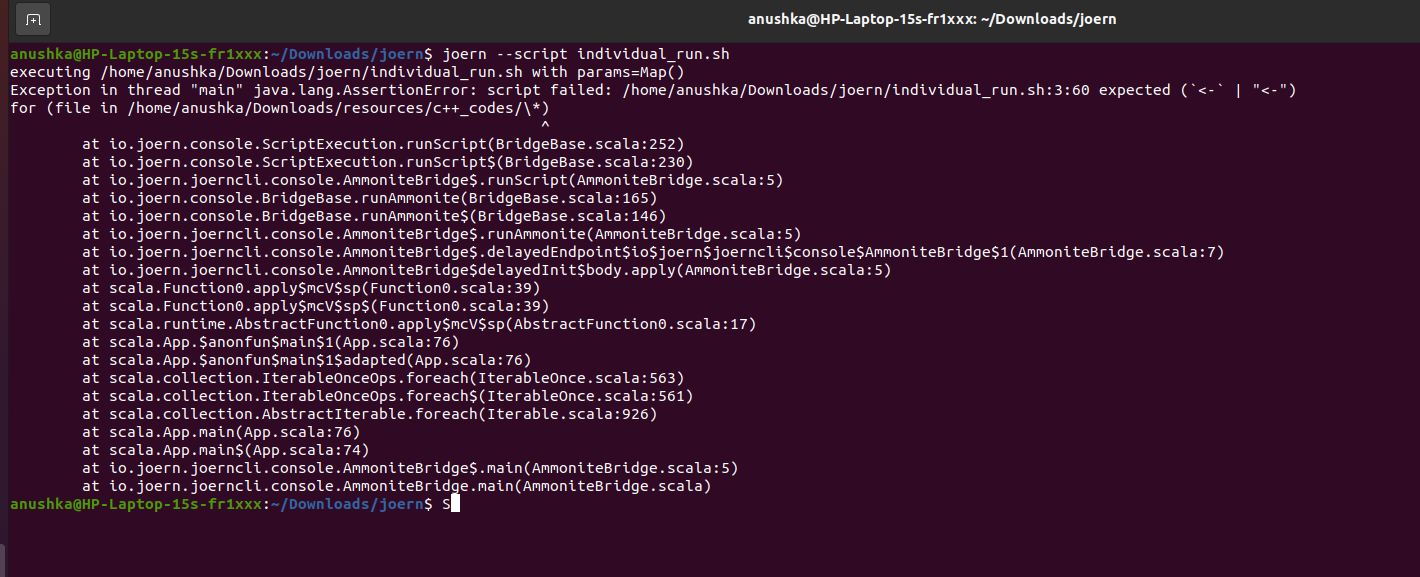 script in JOERN is not working properly . · Issue #1842 · joernio/joern · GitHub