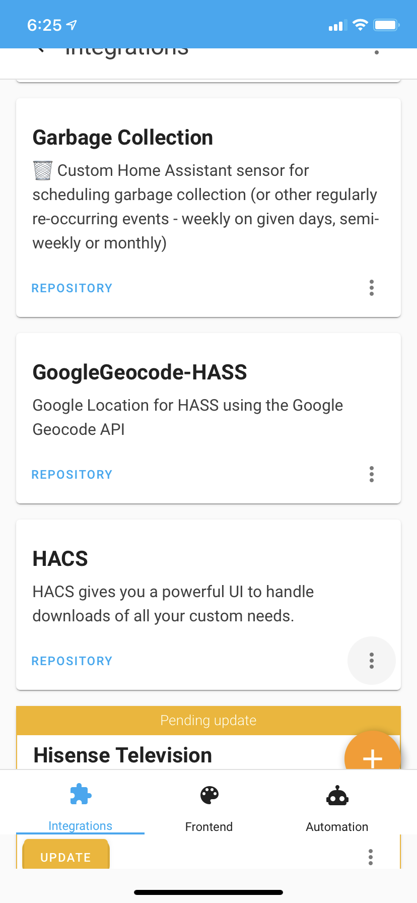 Bottom menu bar obscures main screen options · Issue #1399 · hacs ...