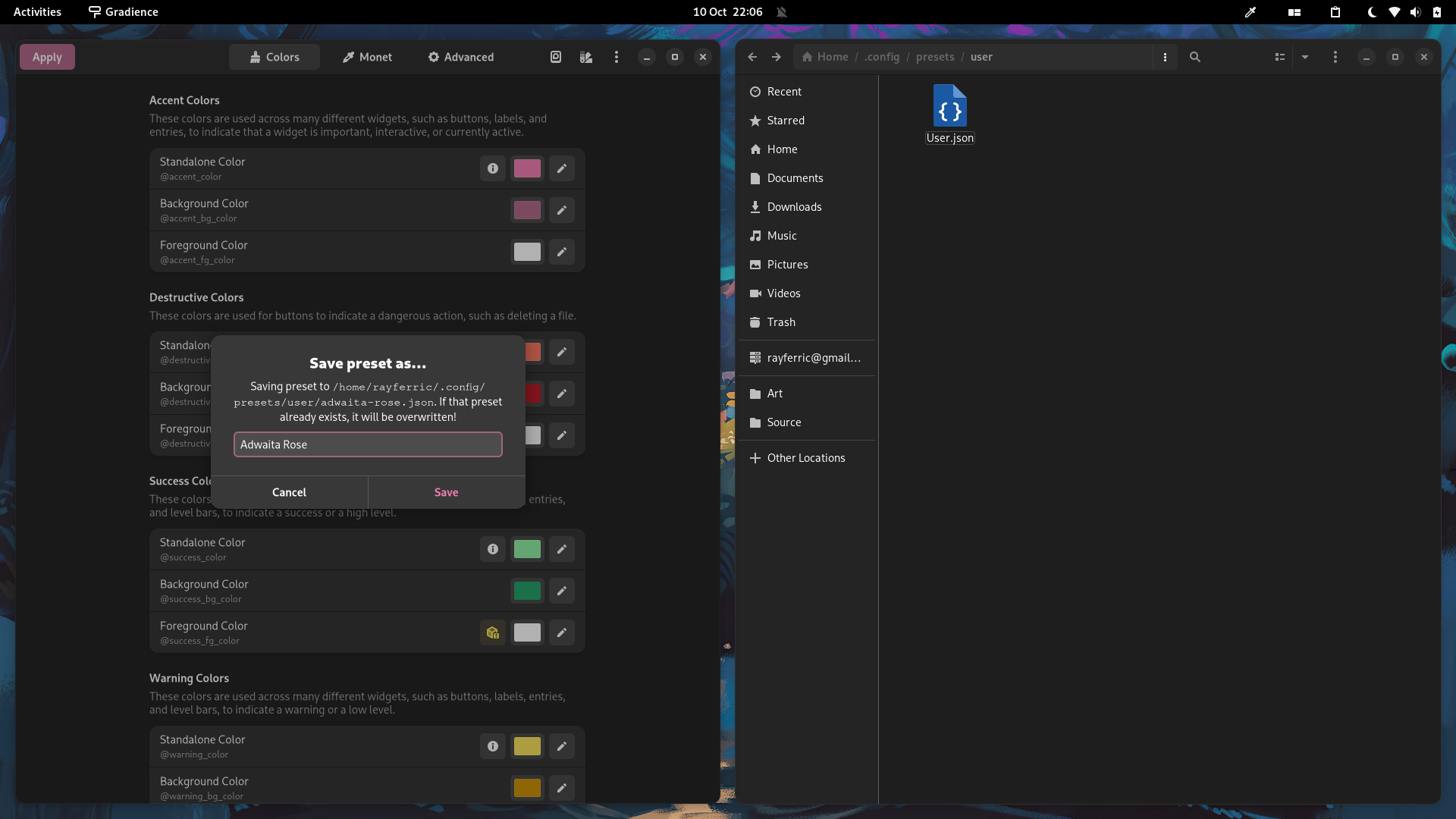 bug: Gradience always saves custom presets as "User.json". · Issue #624 · GradienceTeam ...