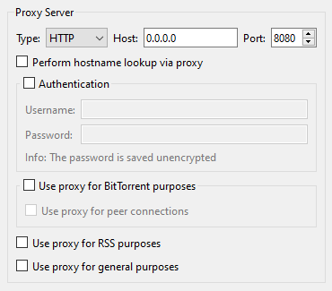 4.6.0 Window for entering proxy settings · Issue #19141 · qbittorrent/qBittorrent · GitHub