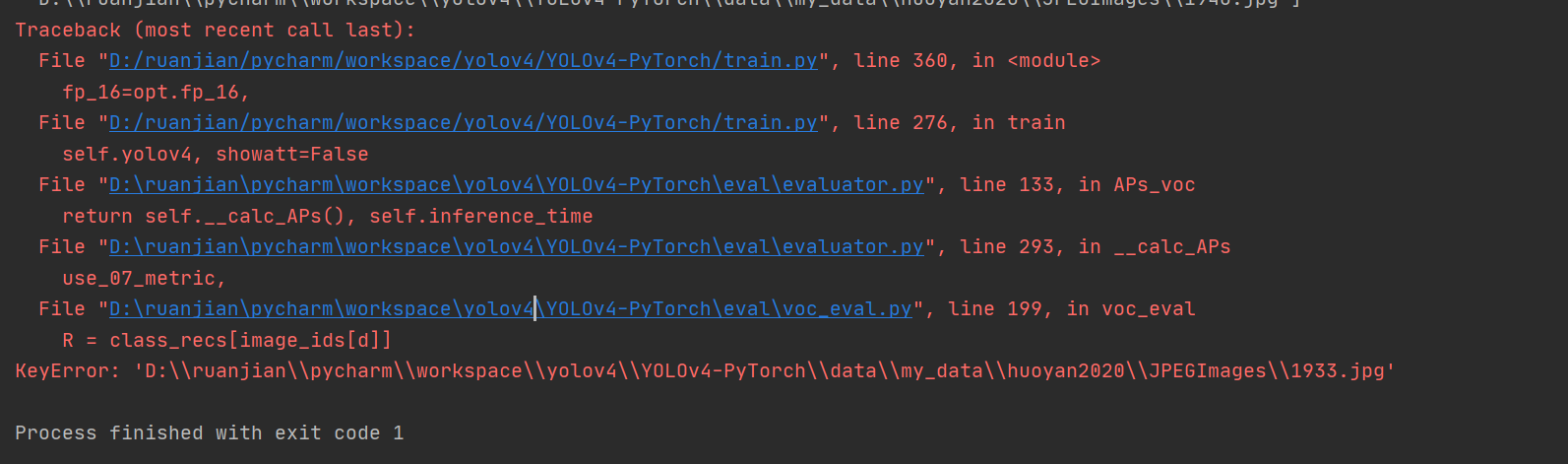 训练时KeyError出错。 · Issue #83 · argusswift/YOLOv4-pytorch · GitHub