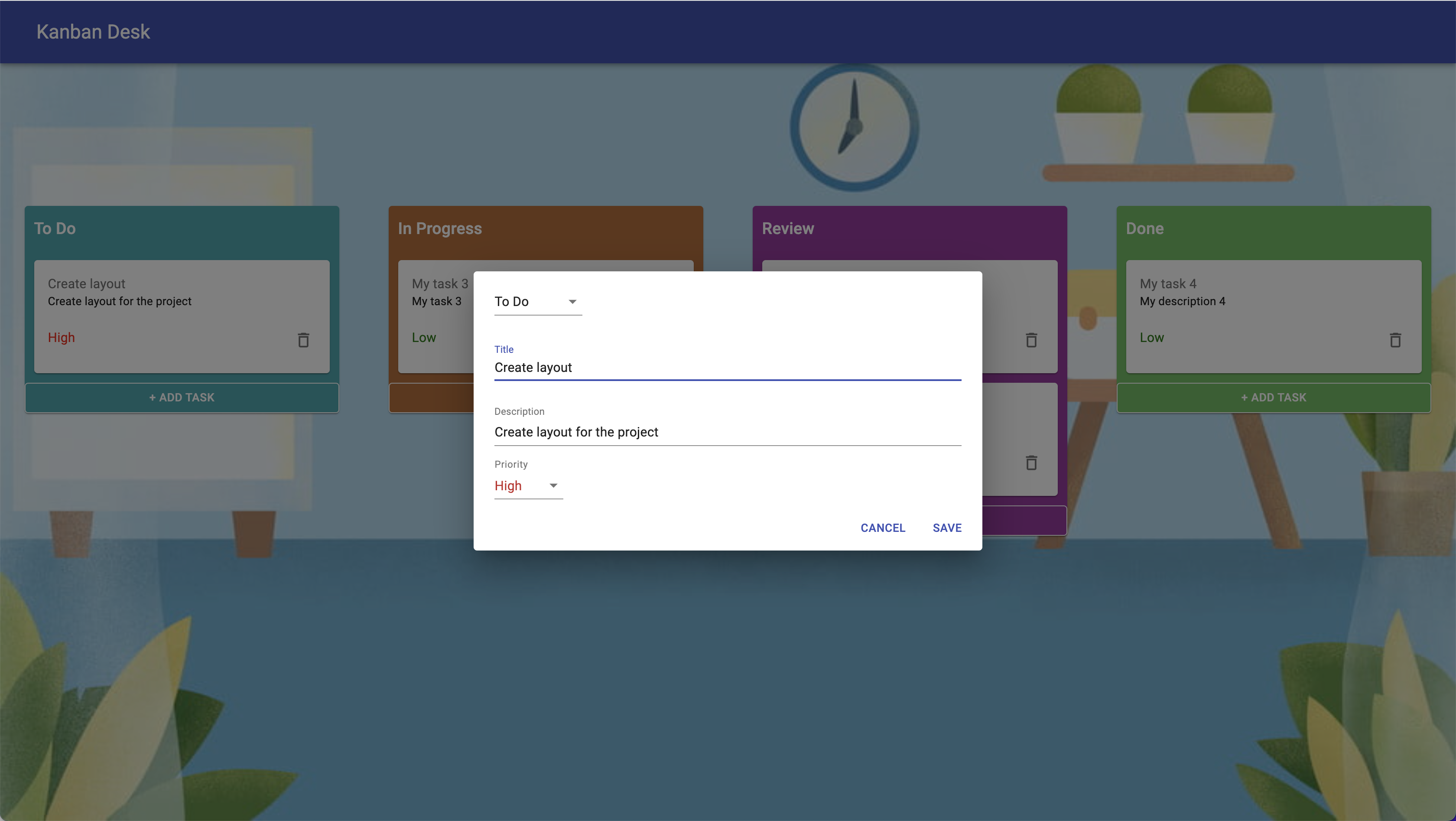 GitHub - Nina0295/kanban-desk: Pet-project where used the CRUD methodology, data management ...
