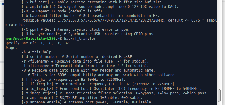 Command Line Hackrf Transfer ͞ R Dev Null Doesn T Work · Issue 29 · Pavsa Hackrf Spectrum